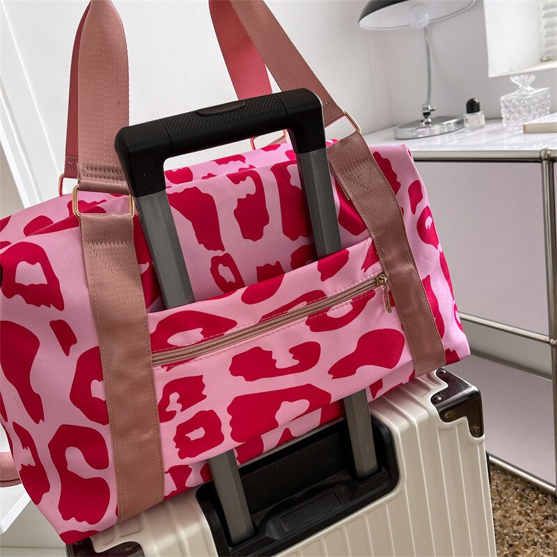Preppy Aesthetic Leopard Print Duffle Bag – The Preppy Place