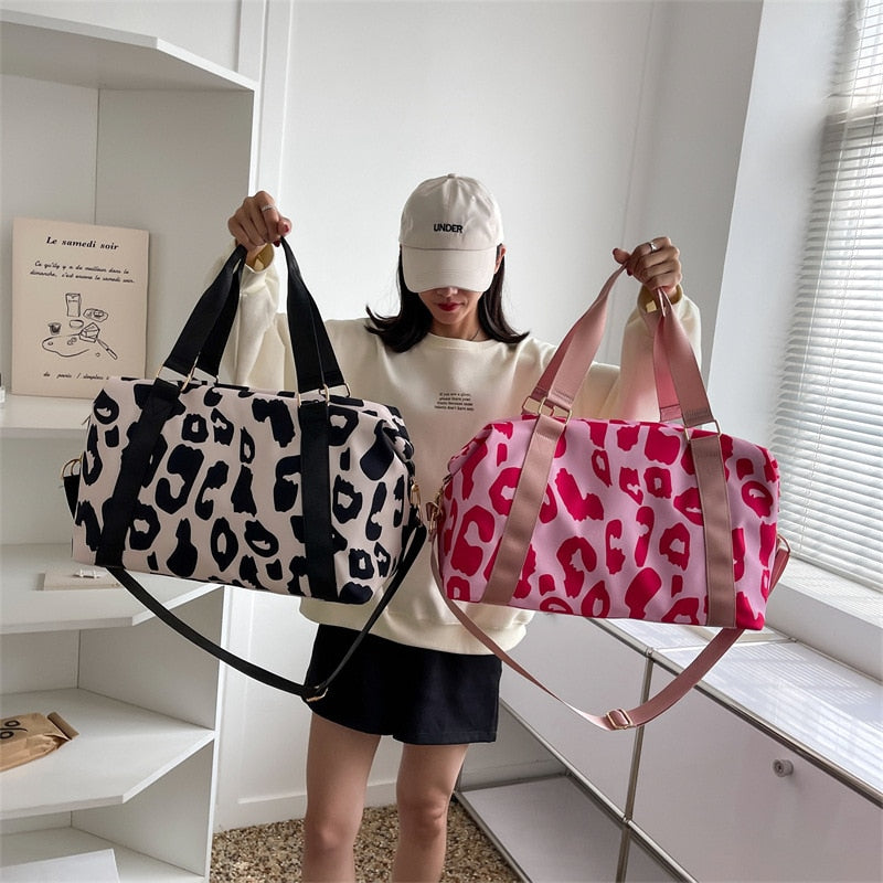 Preppy Aesthetic Leopard Print Duffle Bag – The Preppy Place